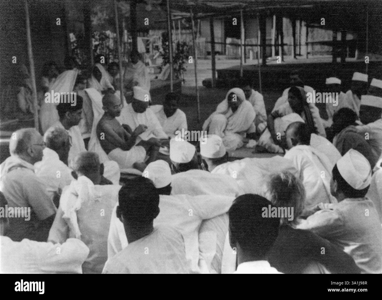Mahatma Gandhi speaking to visitors at Sevagram Ashram, 1942 NA MR ...