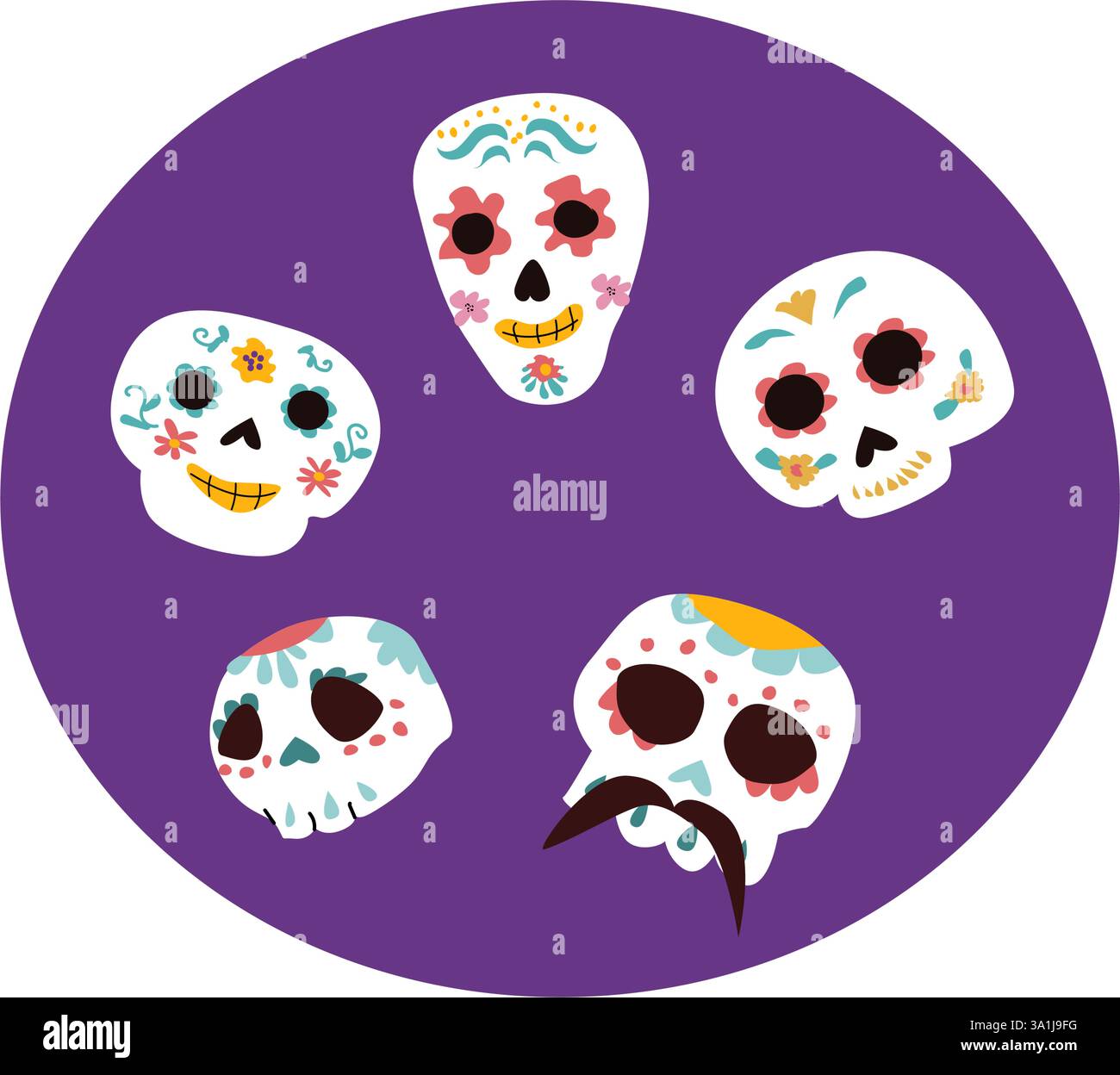 Mexican Death Day banners or posters. Dia de los muertos greeting card ...