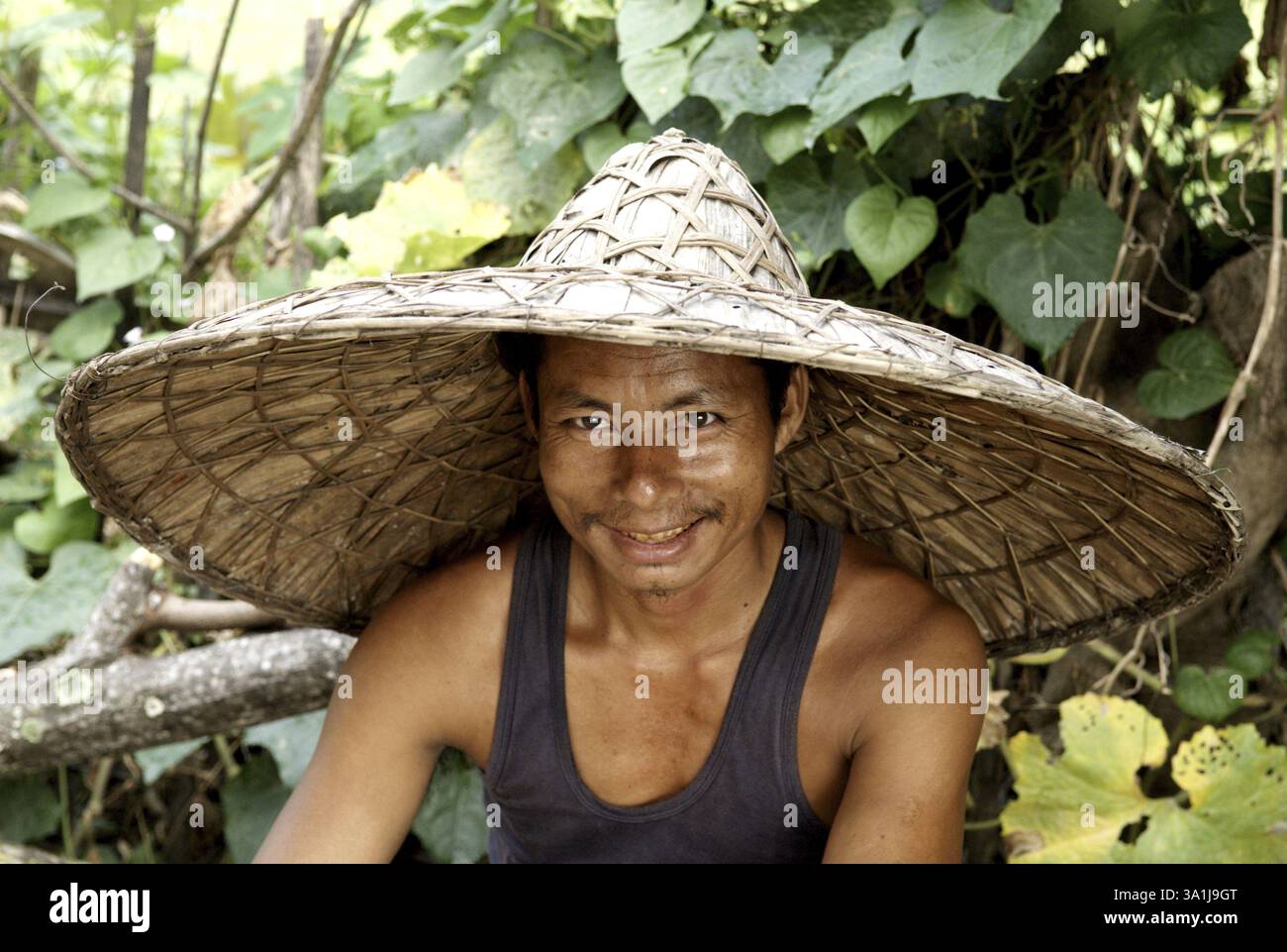 Man wearing traditional hat, Chakma tribal, Arunachal Pradesh, India ...