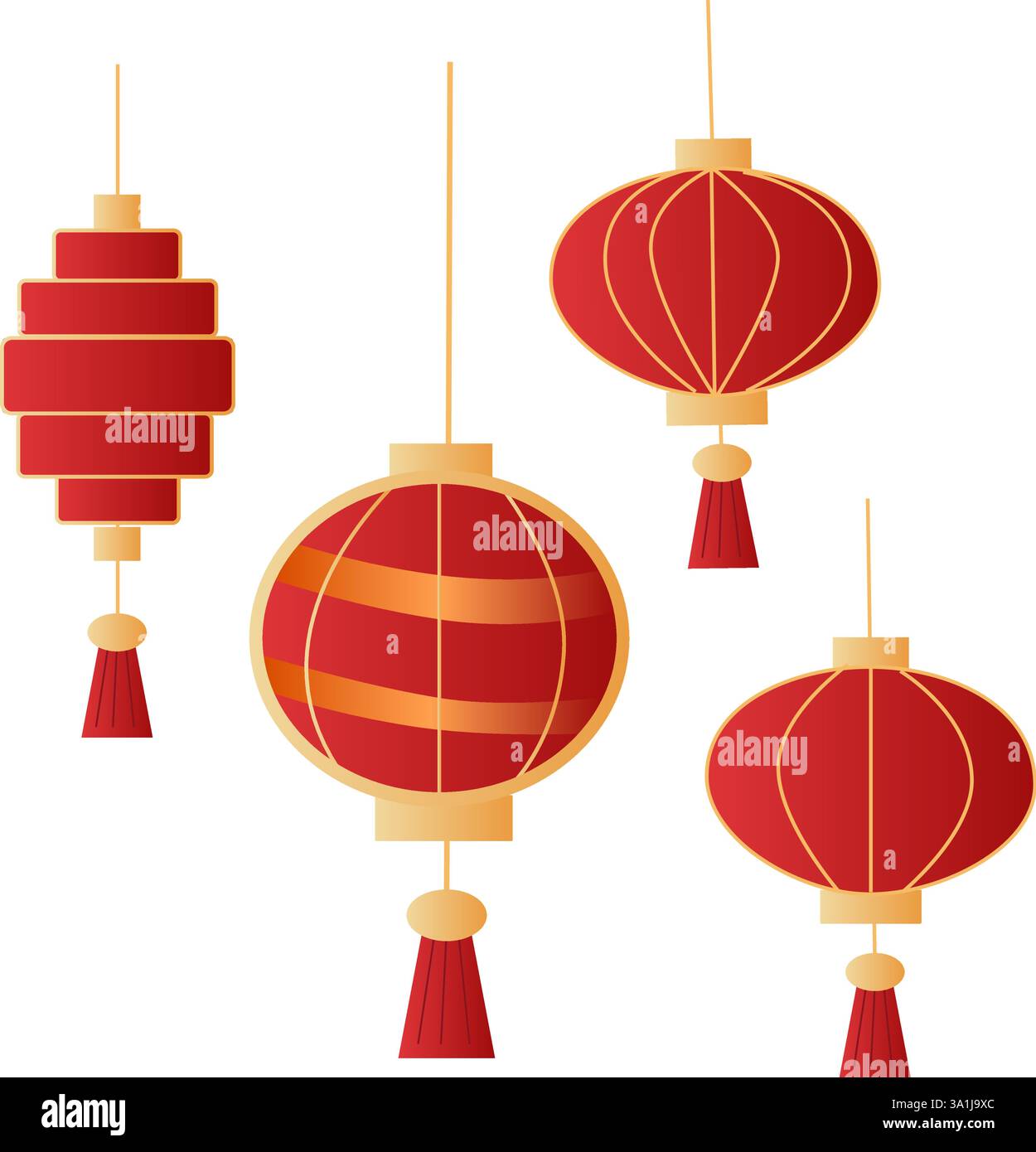 String of chinese lanterns Stock Vector Images - Alamy