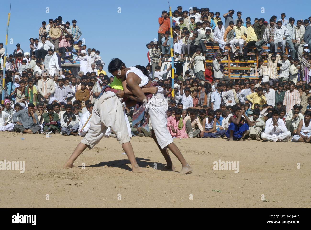People are watching Bakh MAl Akhada wrestling Shivratri fair, Kutch ...