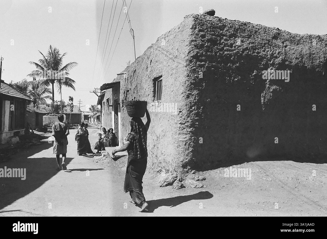 View of a rural area, Lokur village, Dharwar district, Karnataka, India ...