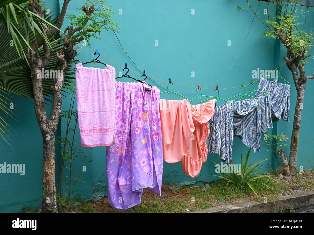 Hangers clothes drying on hi-res stock photography and images - Alamy