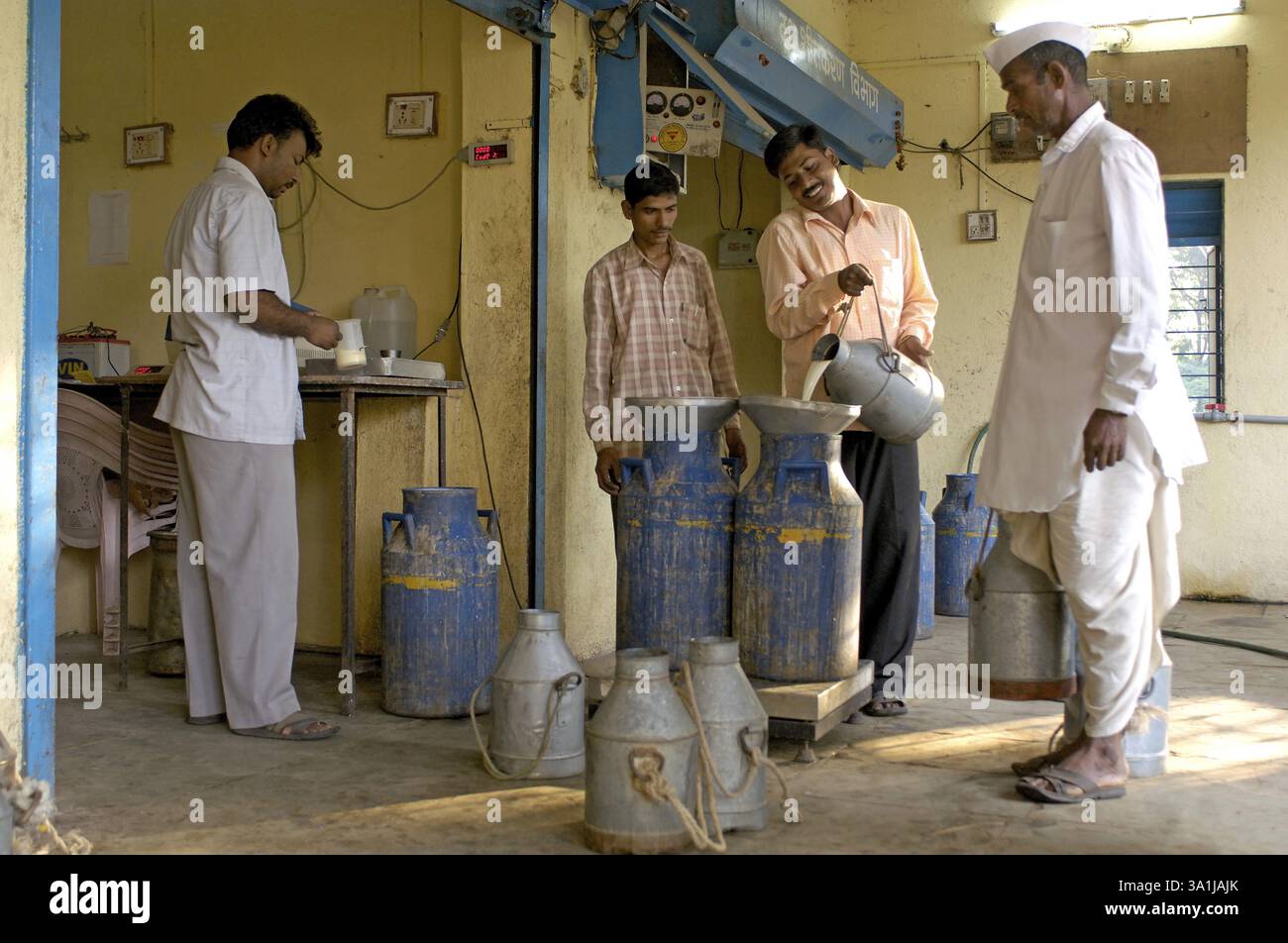 Milk producers co-operative society at Ralegaon Siddhi, near Pune ...