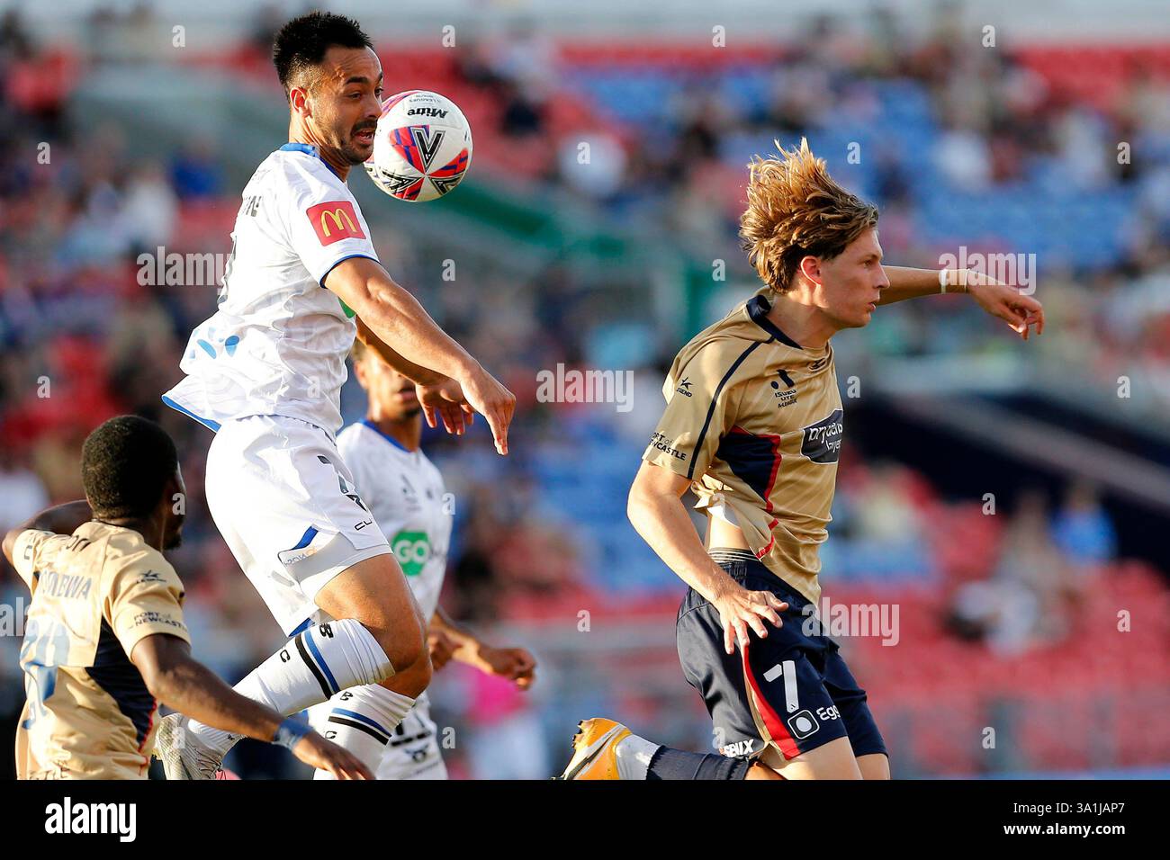 Newcastle, Australia. 09th Mar, 2025. Cameron Howieson of Auckland FC ...