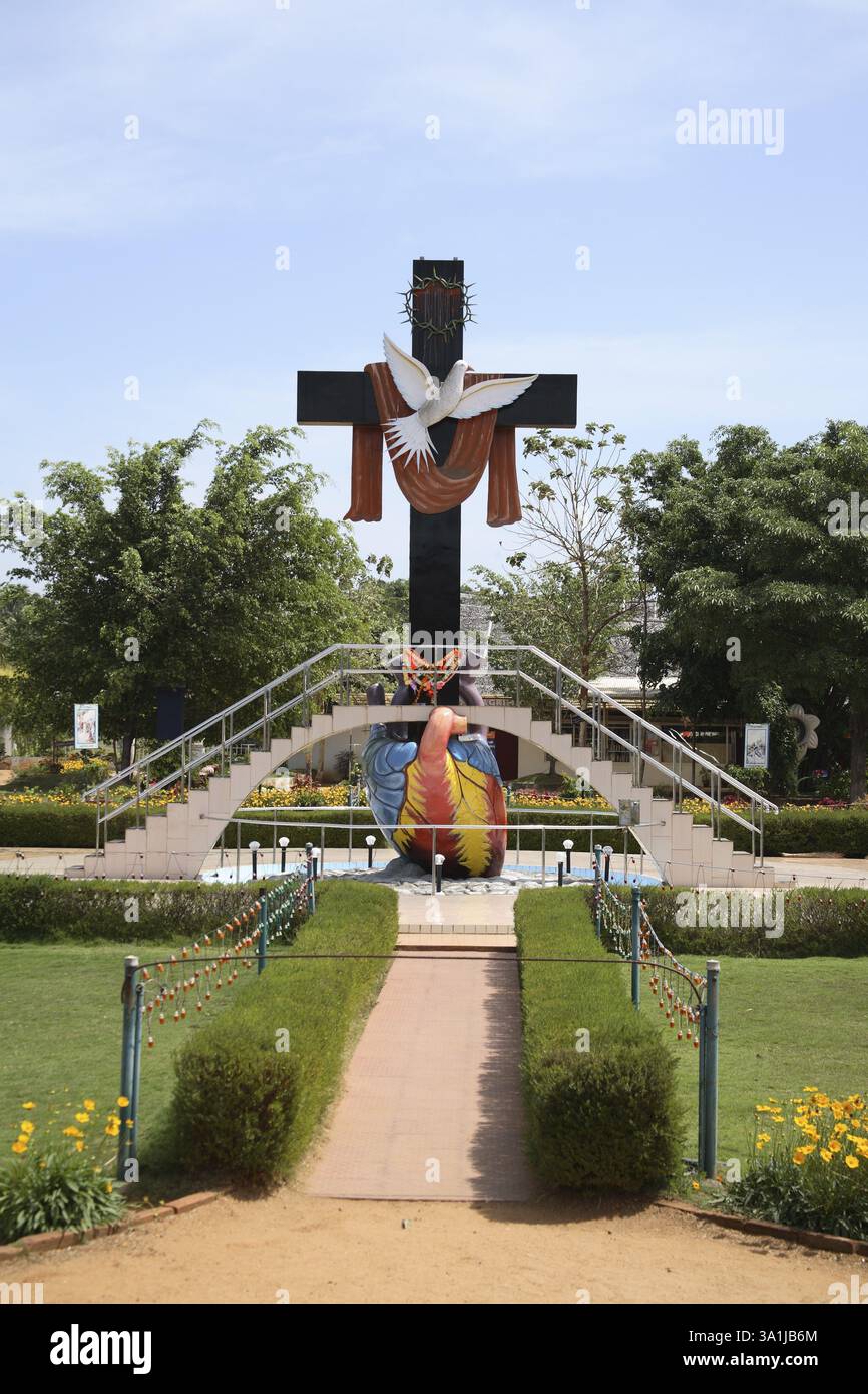 Cross symbol of Sacred hart and Holy Spirit at Jerusalem Spiritual Park ...
