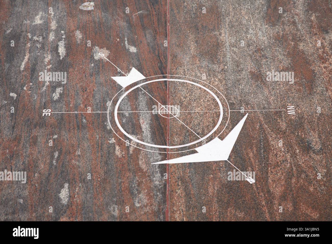 Design of compass on the floor showing directions of NArth, South ...