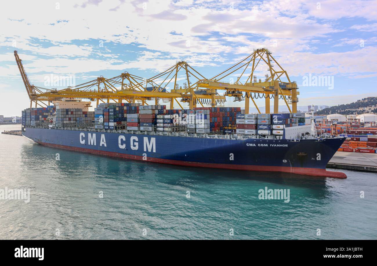 File photo: CMA CGM IVANHOE loaded with containers. Following Trump ...