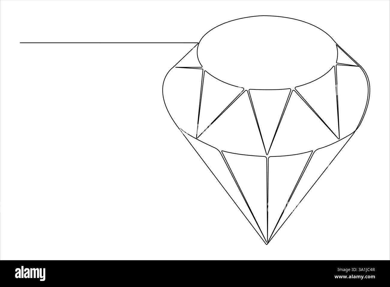 Diamond continuous one line art drawing of design vector illustration ...