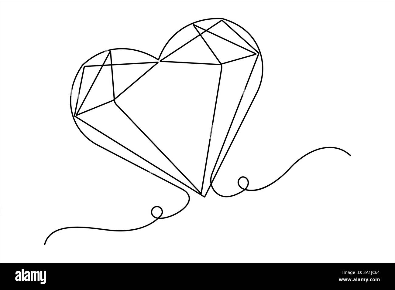 Diamond continuous one line art drawing of design vector illustration ...