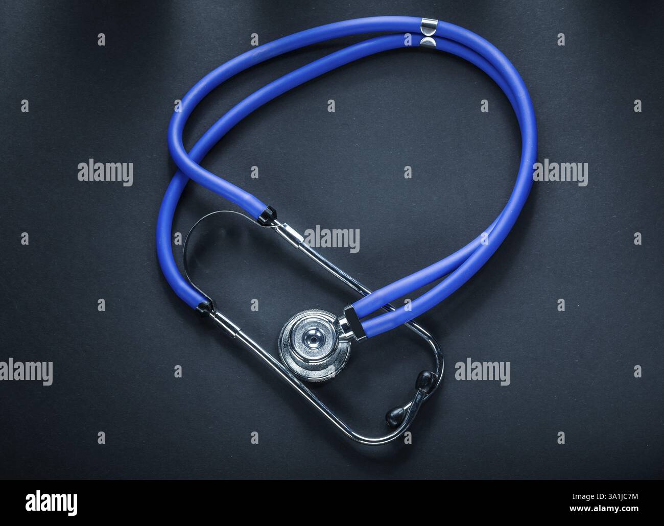 Medical auscultator on black background medicine concept Stock Photo ...