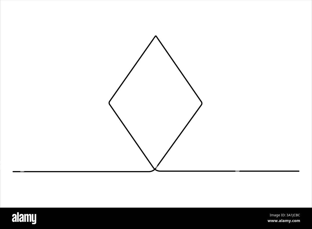 Diamond continuous one line art drawing of design vector illustration ...