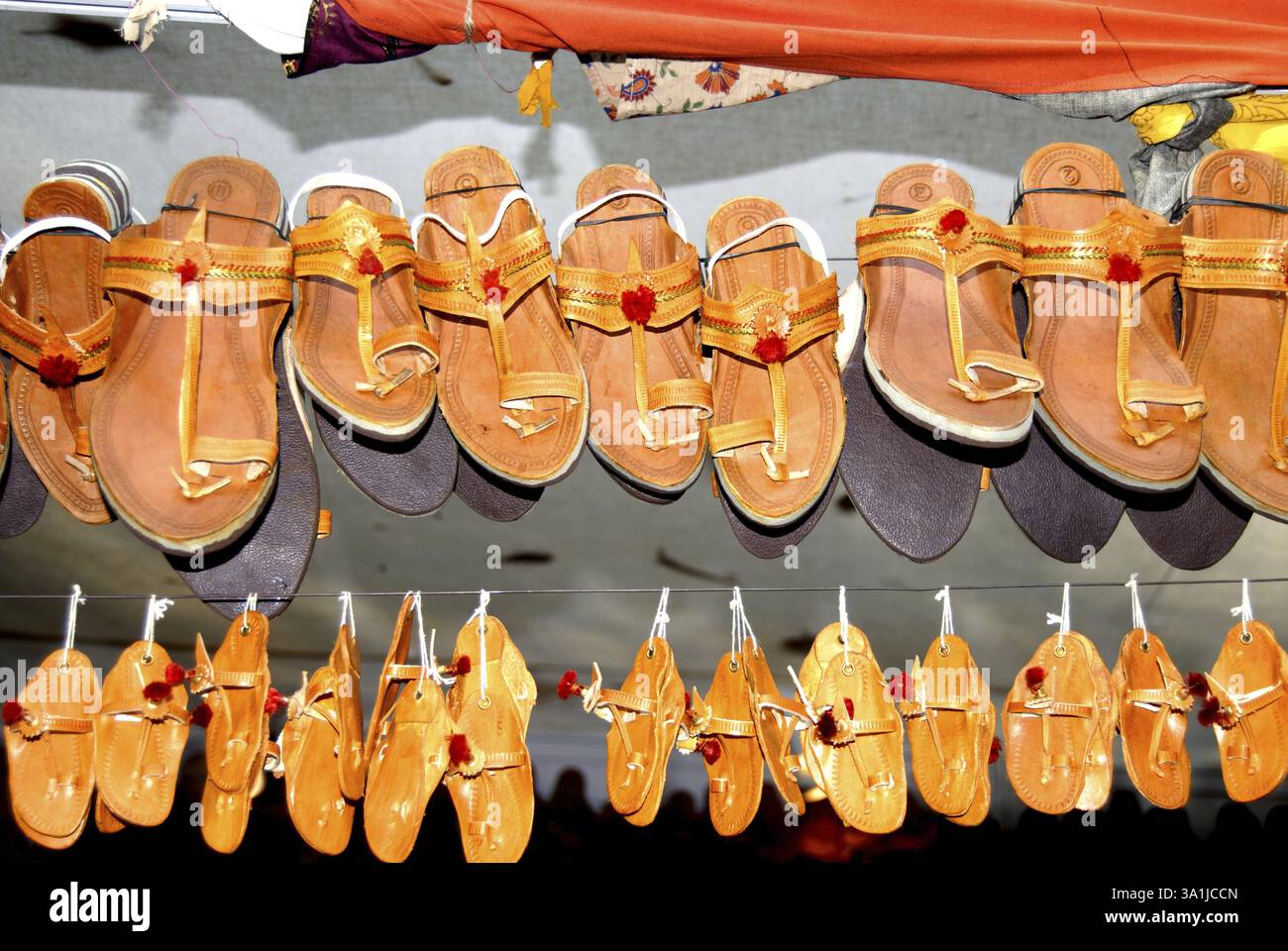 Chappals display hi-res stock photography and images - Alamy