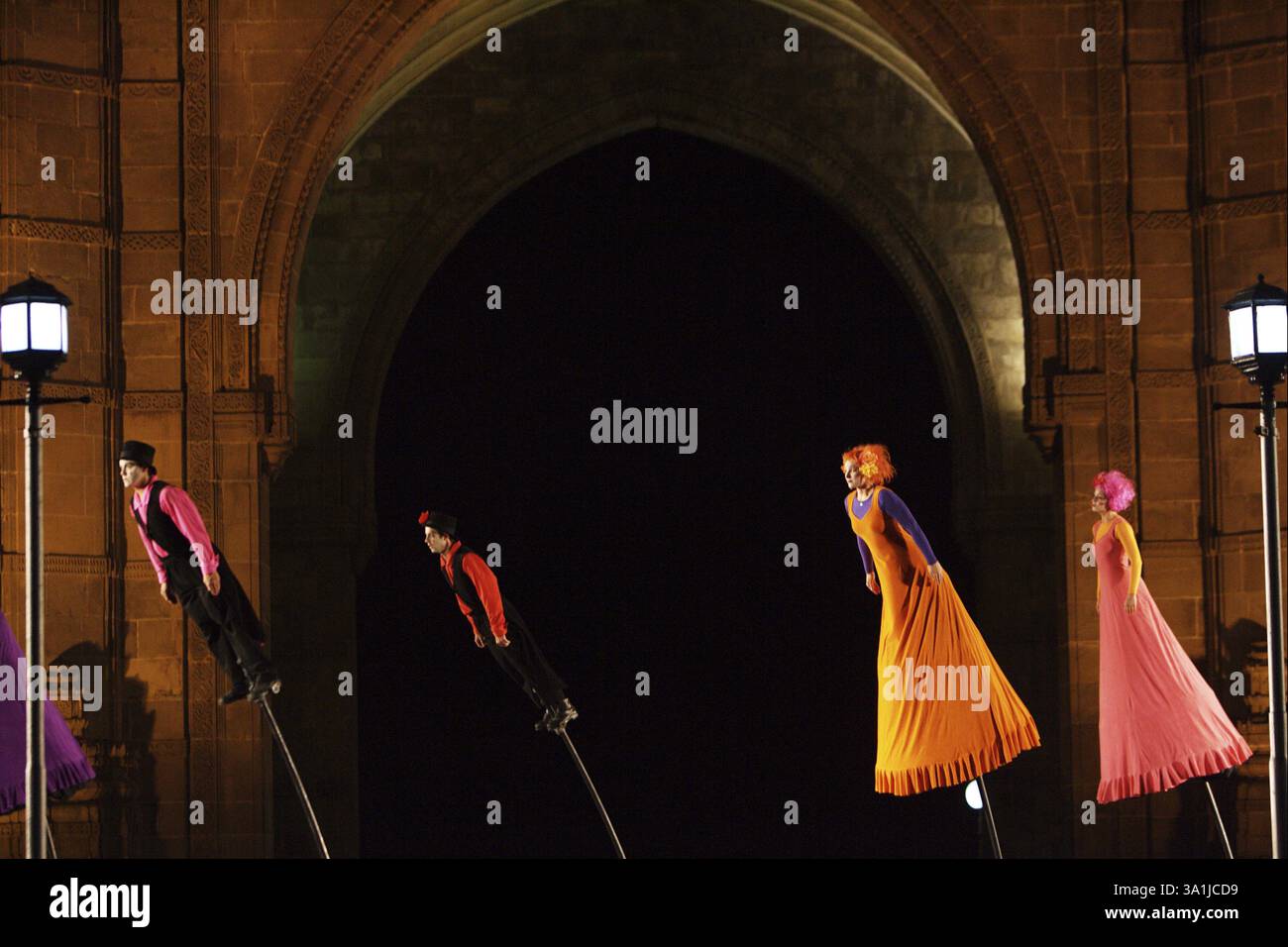 An Australian Aerial acrobats were performed at the Gateway of India ...