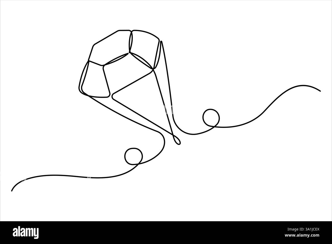 Diamond continuous one line art drawing of design vector illustration ...