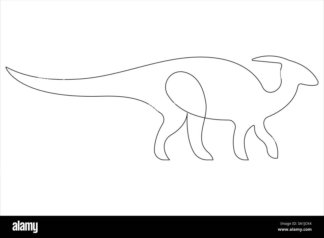 Continuous one line art drawing of dinosaur brachiosaurus outline ...