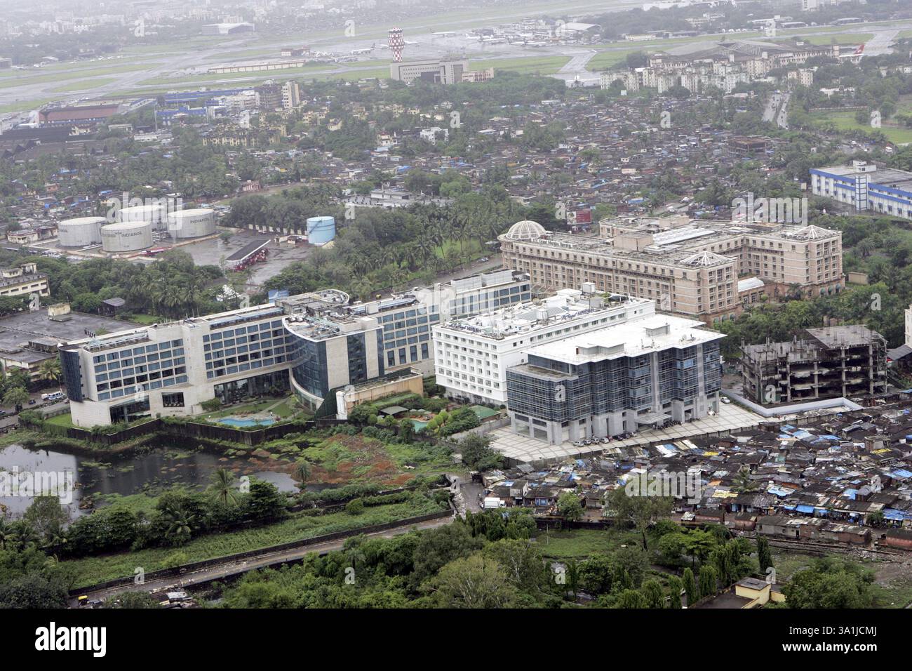 An aerial view of five stars Hotel Grand Hyatt, Hotel La Meridian ...