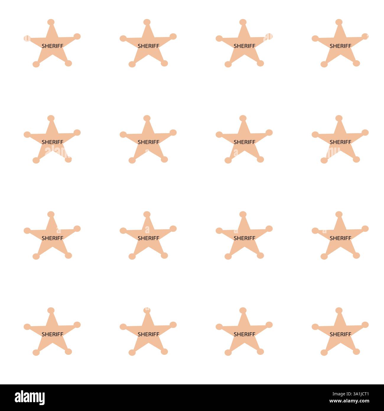 Cowboy sheriff badge pattern for childish design and decoration Stock ...
