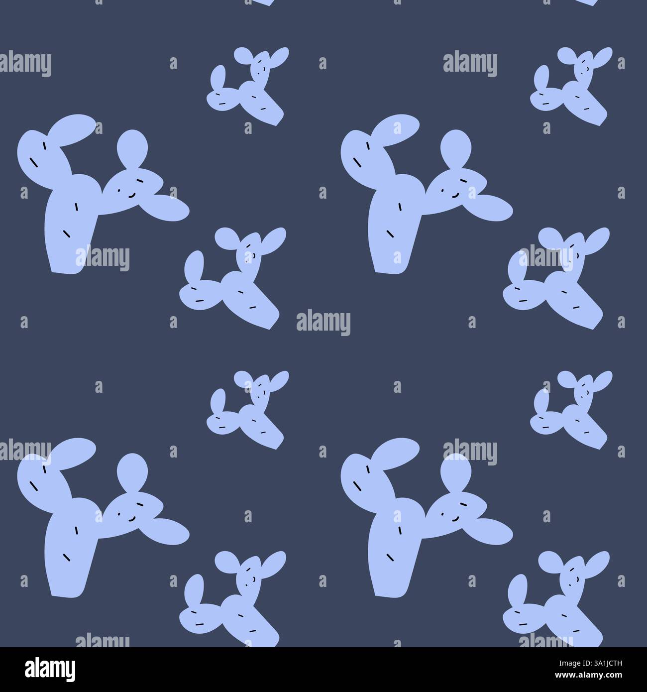 Childish cowboy cactus pattern design for textiles and crafts Stock ...