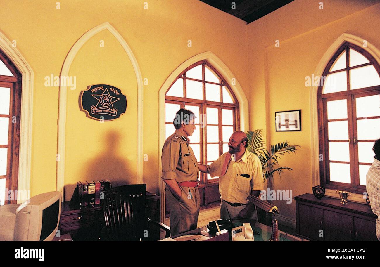 South Asian Indian director Govind Nihlani with Amitabh Bachchan during ...