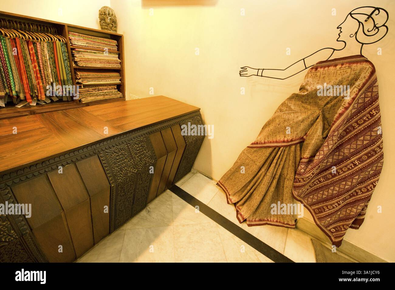 Traditional fabric shop, Kaniksha is a brand ambassador, Calcutta, West ...