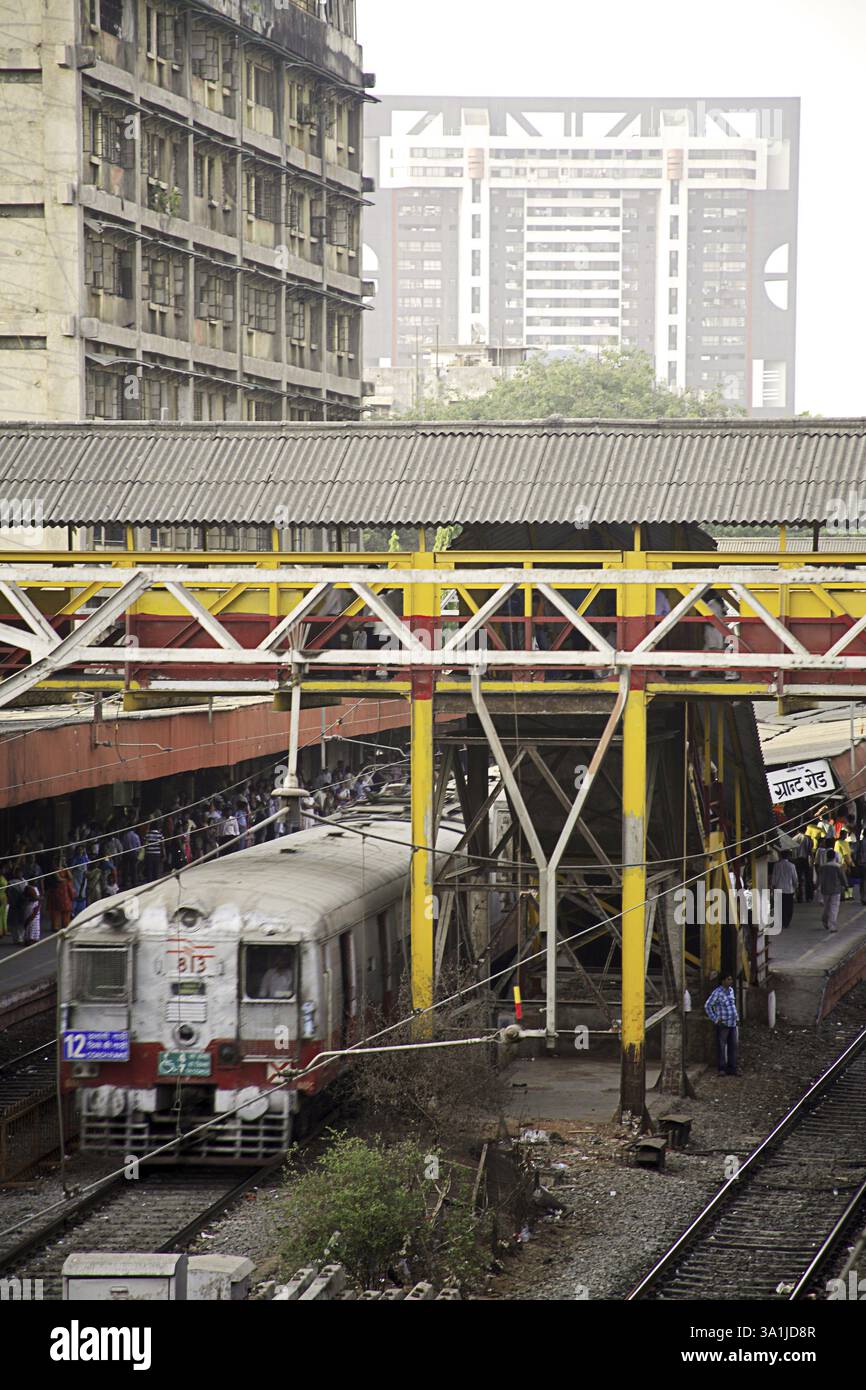 Suburban western railway local train station, Grant road, Bombay NAw ...