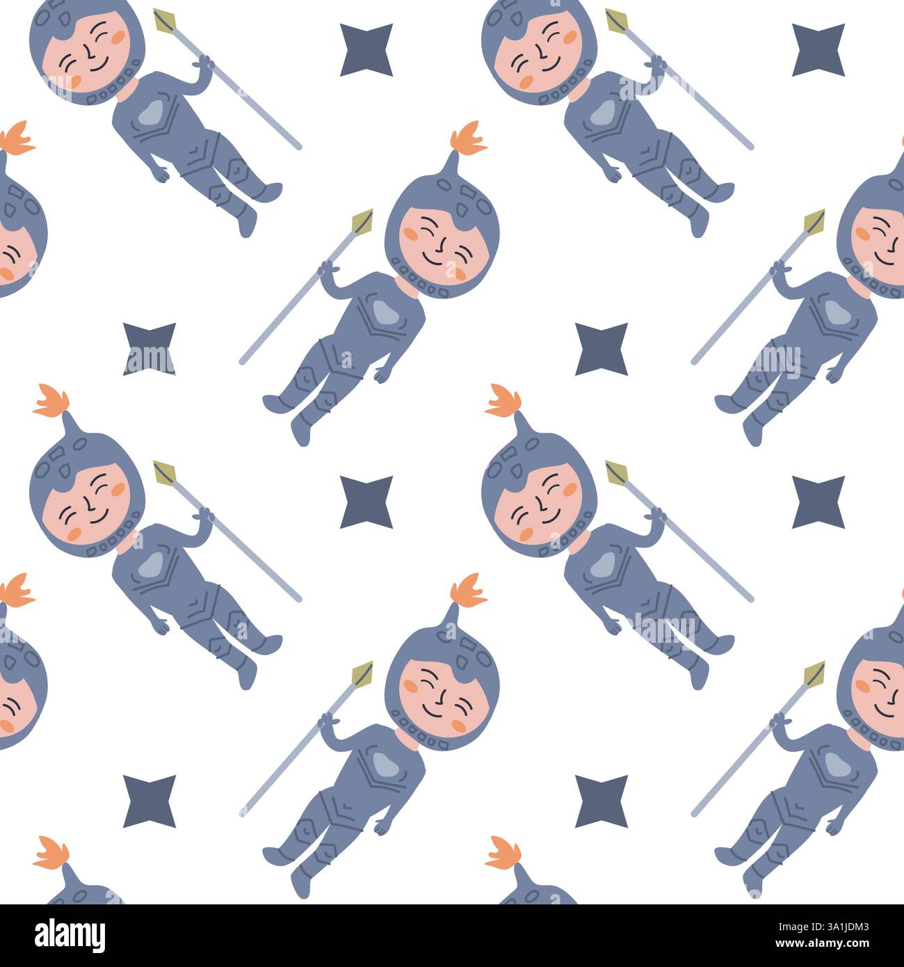 Princess and knight pattern for children's room decor or craft projects ...