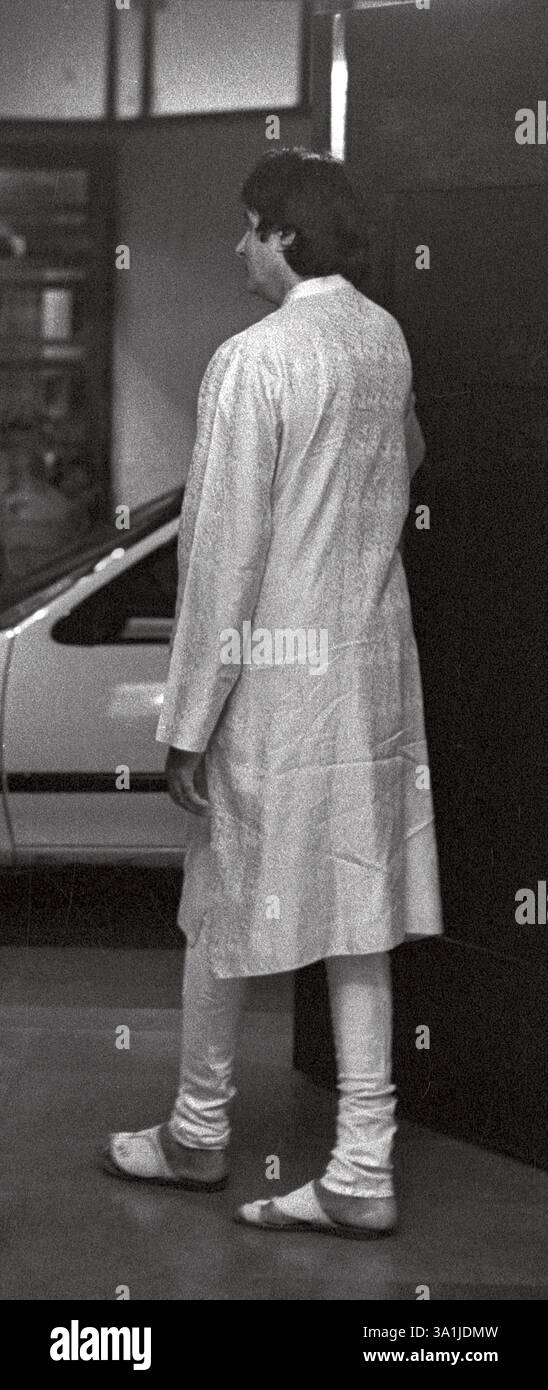 South Asian Indian Bollywood actor Amitabh bachchan at his house in ...