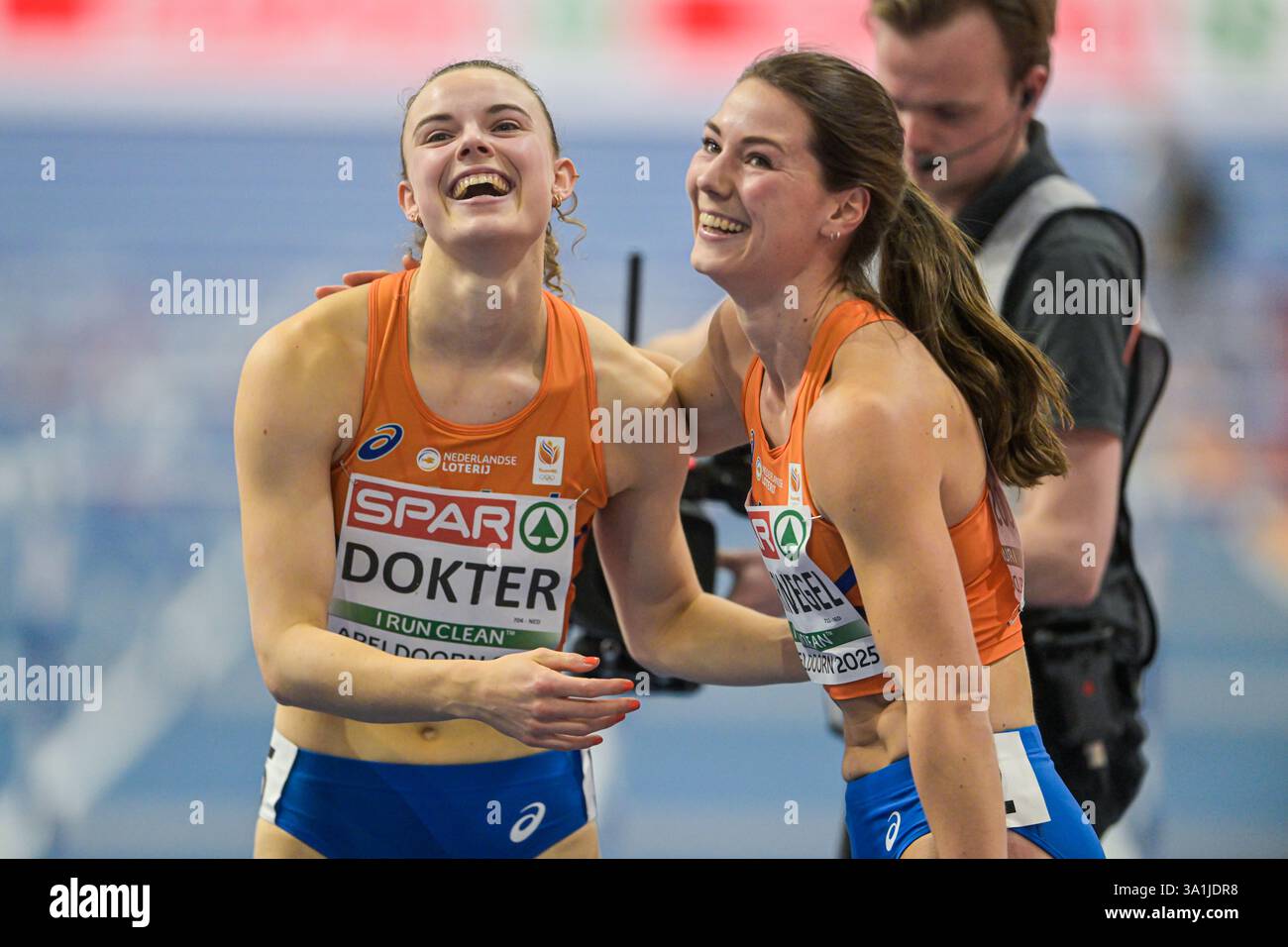 APELDOORN, NETHERLANDS - MARCH 9: Sofie Dokter of The Netherlands, Emma Oosterwegel of The ...