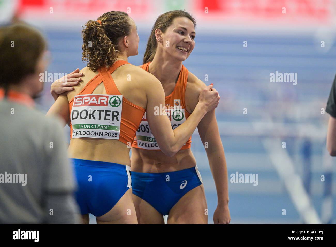 APELDOORN, NETHERLANDS - MARCH 9: Sofie Dokter of The Netherlands, Emma Oosterwegel of The ...