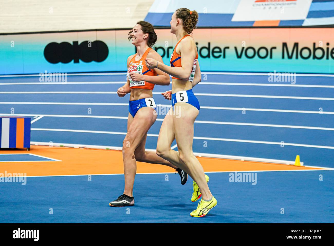 APELDOORN, NETHERLANDS - MARCH 9: Sofie Dokter of The Netherlands, Emma Oosterwegel of The ...