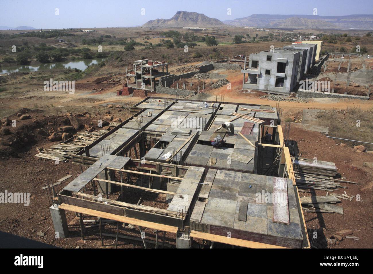 Bungalow under construction, Talegaon, Pune, Maharashtra, India, Asia ...