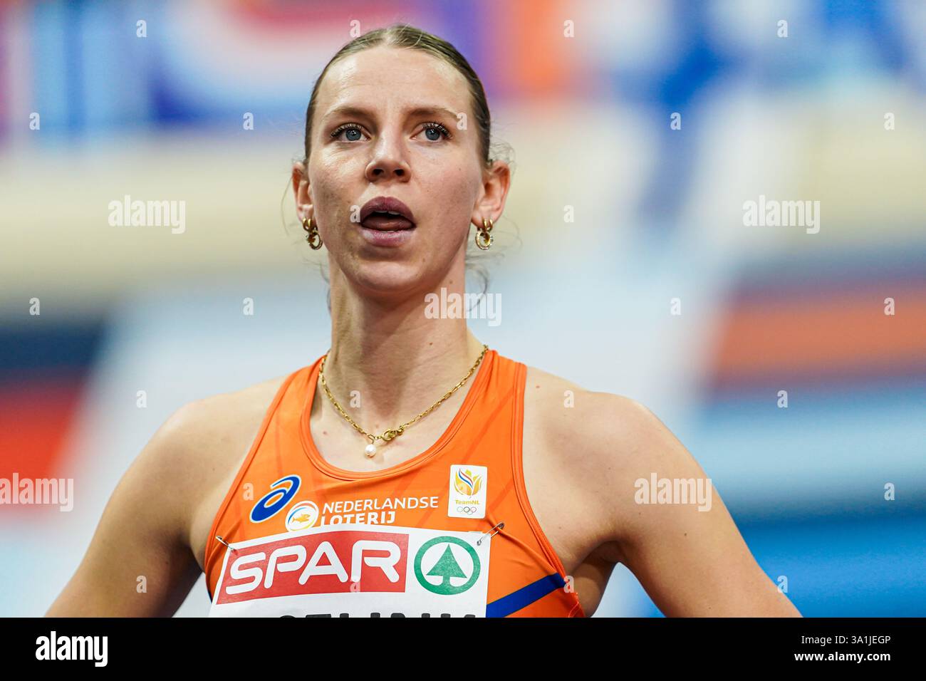 APELDOORN, NETHERLANDS - MARCH 9: Marijke Esselink of The Netherlands looks on after competing ...