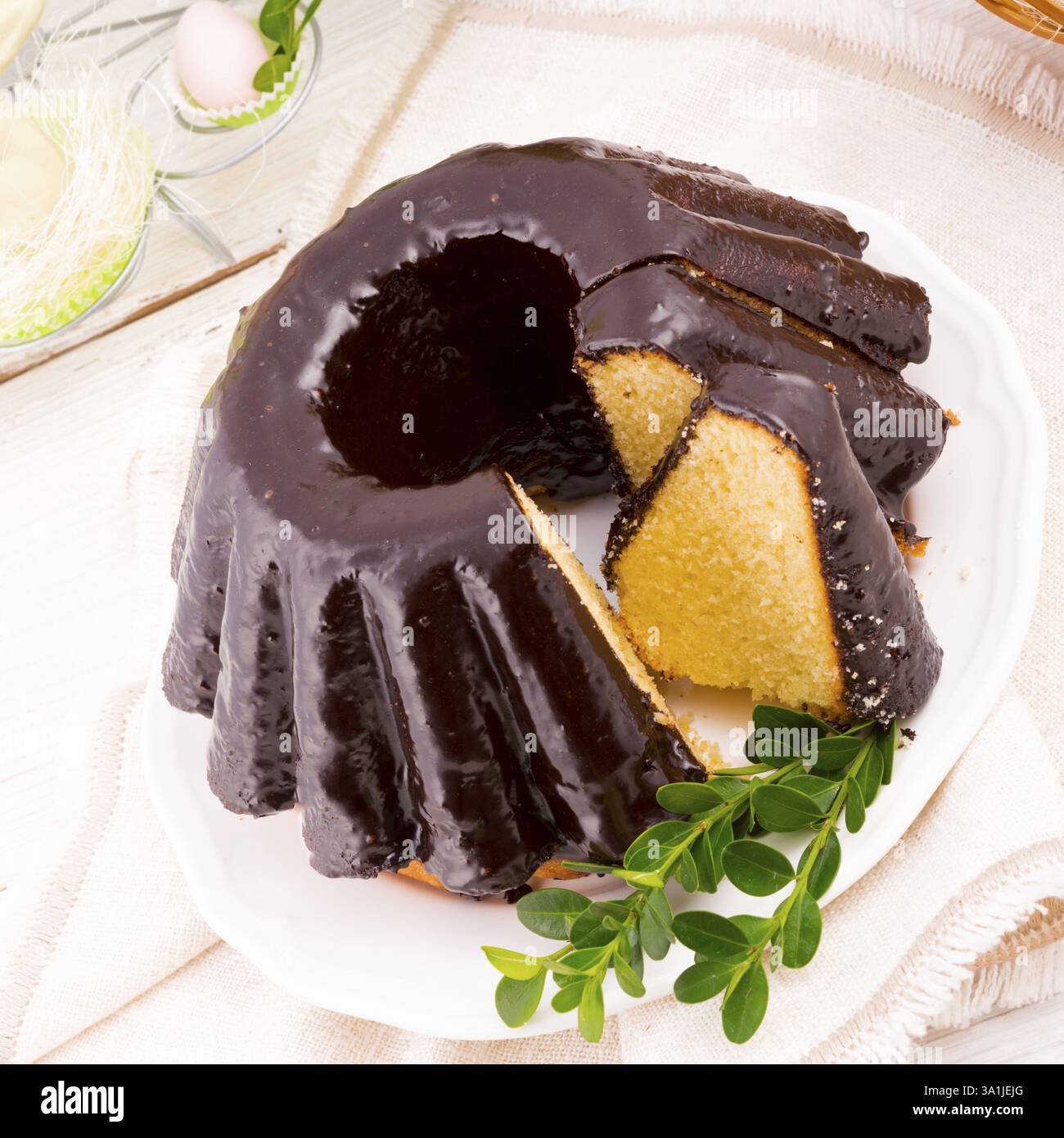 Polish chocolate babka Stock Photo - Alamy