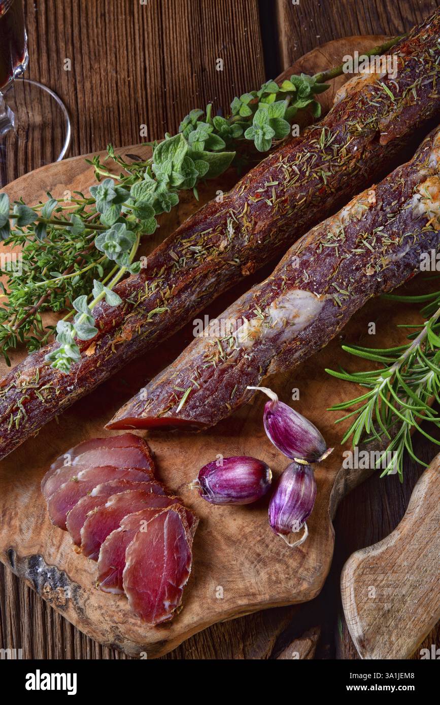 Dried sirloin with herbs de provence Stock Photo - Alamy