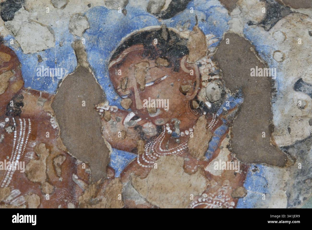 Yakshi semi divine in cave 2, Ajanta, Aurangabad, Maharashtra, India ...