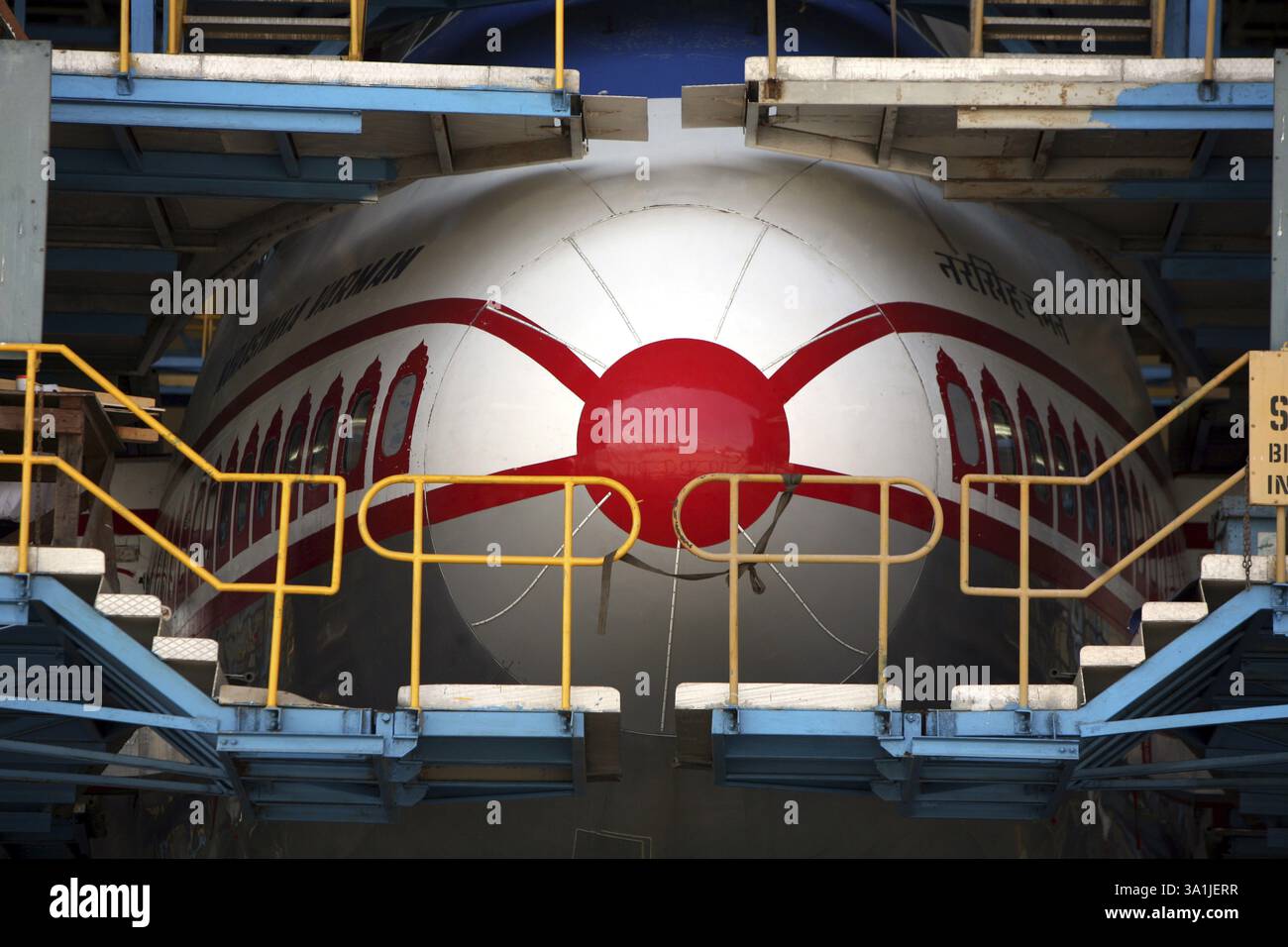 Boeing 747-400 parked for maintenance and repair at the hanger based in ...