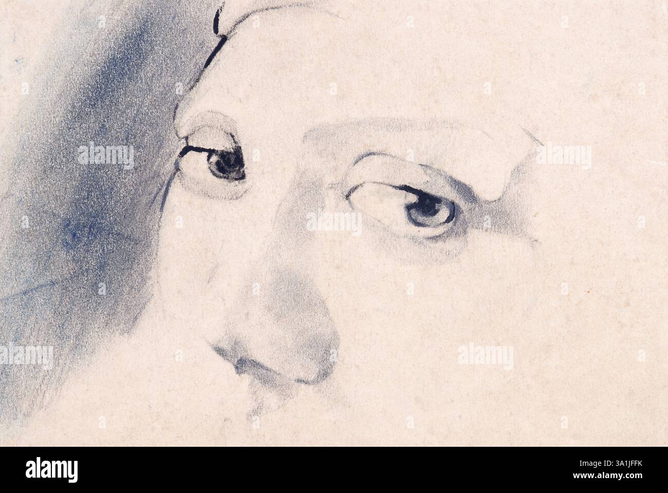 EA study drawing in charcoal Stock Photo - Alamy