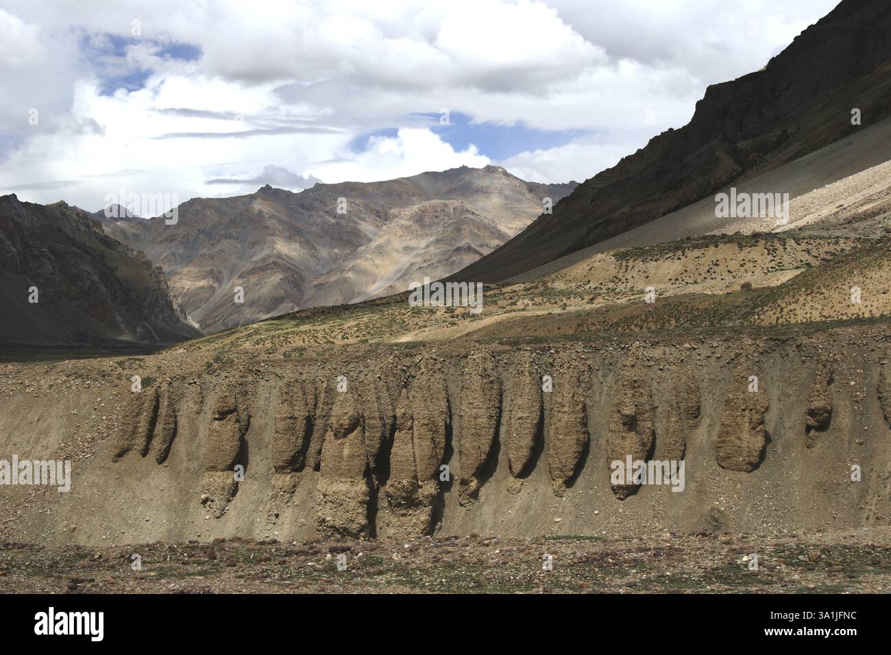 Sand formations, Sarchu Village, Lahul and Spiti, Himachal Pradesh ...