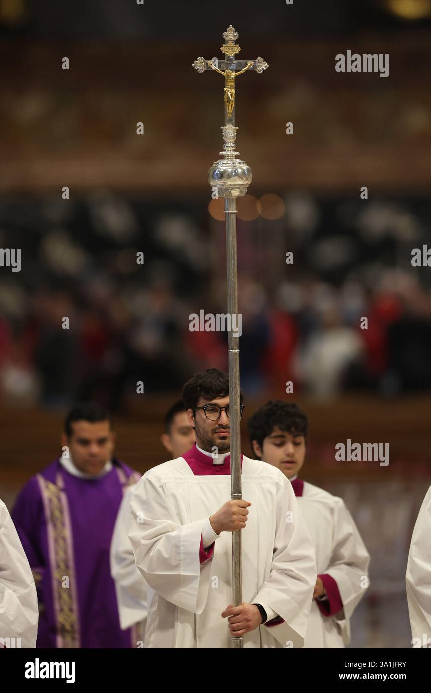 Vatican City, Italy 08.03.2025: The Pope's empty chair after the ...