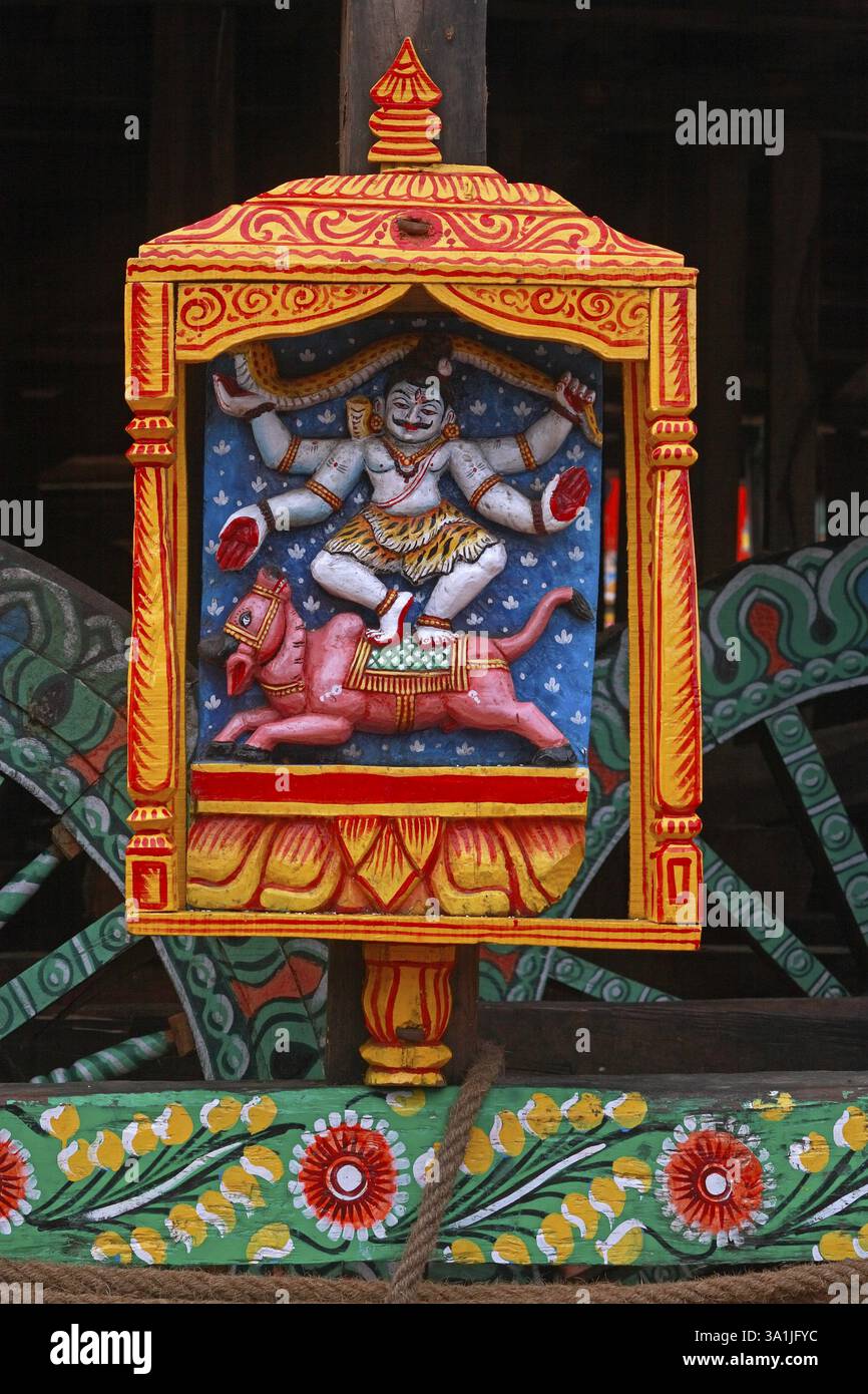 God statue on Rath yatra or Cart festival of Jagannath, Puri, Orissa ...