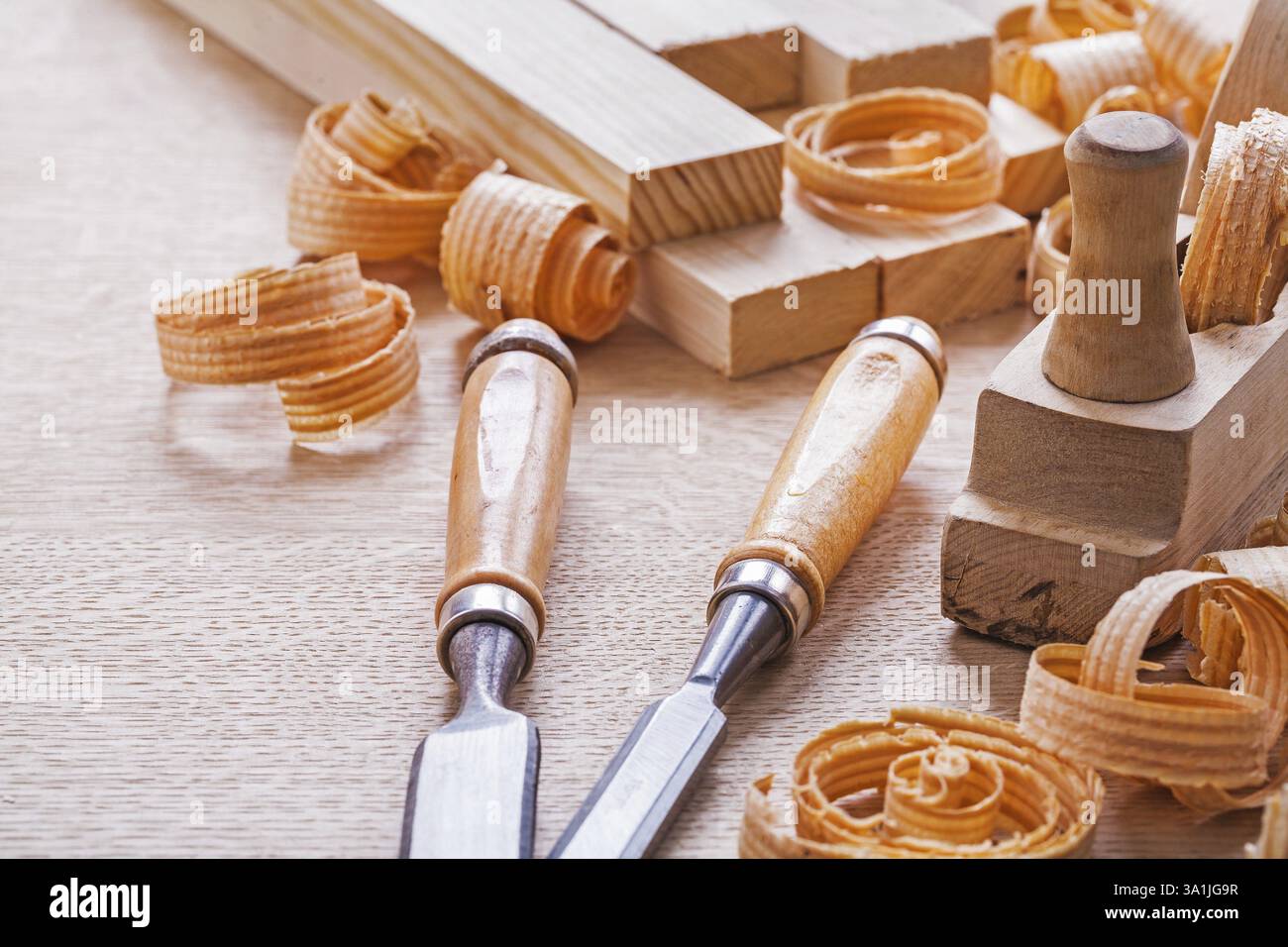 Joinery tools chisels and plane Stock Photo - Alamy