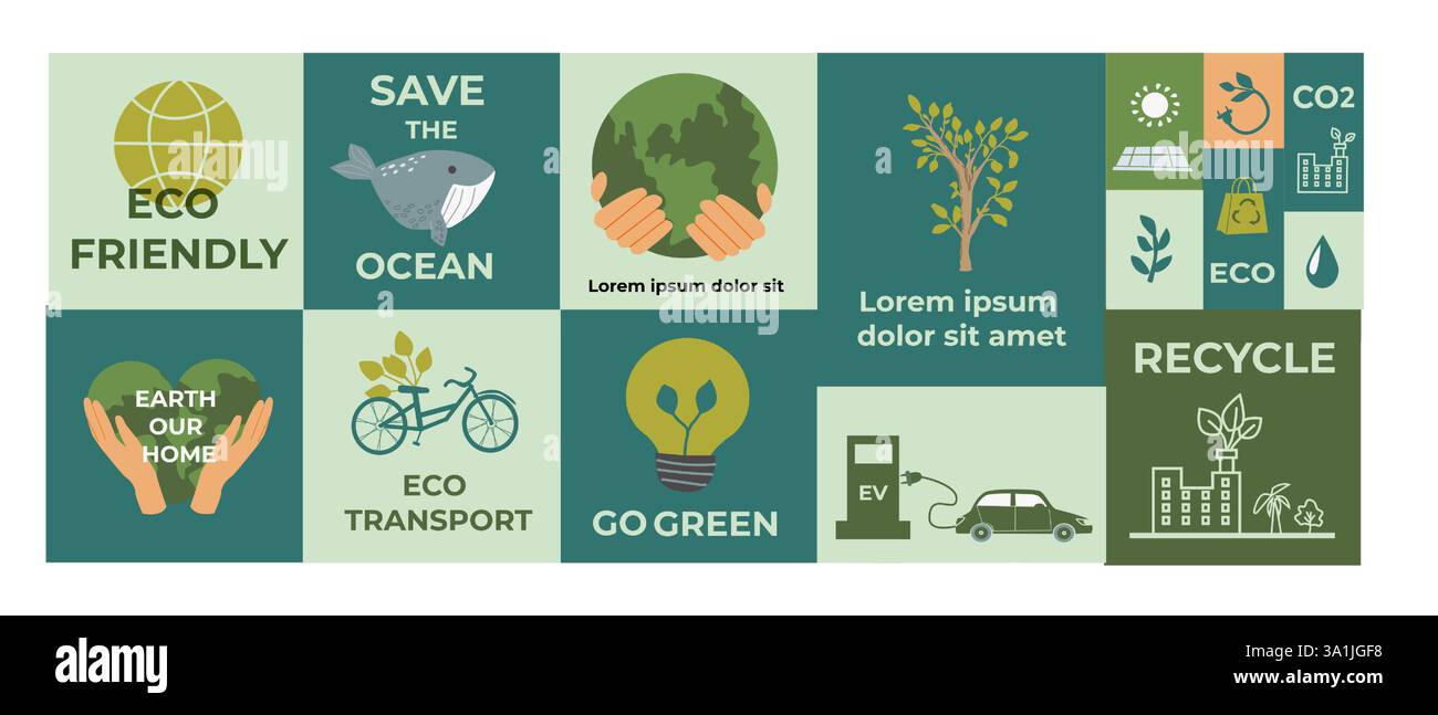Sustainable living: eco friendly, save the ocean, recycle and go green ...