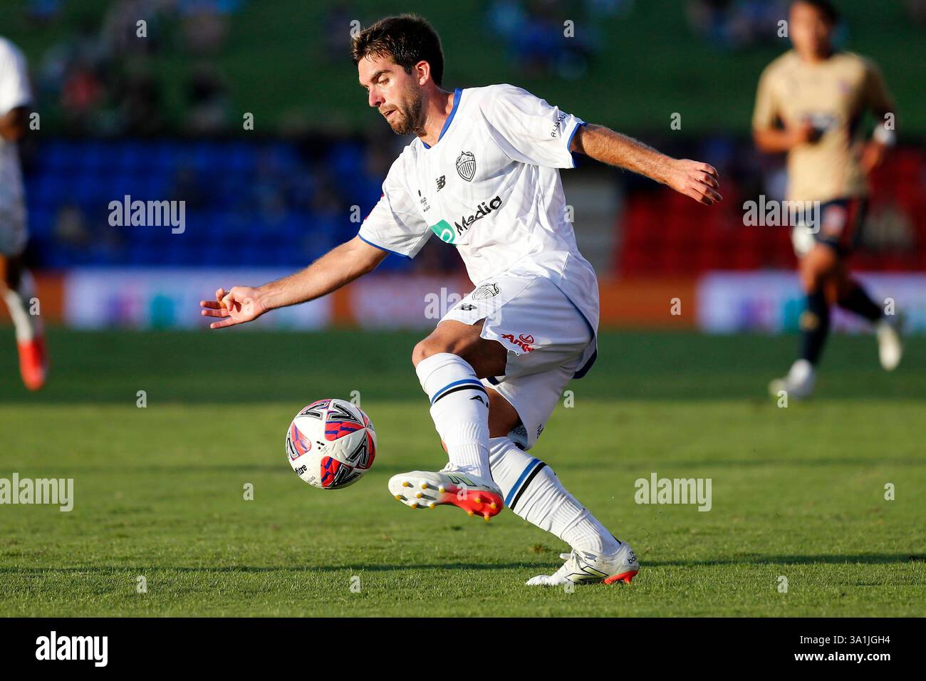 Newcastle, Australia. 09th Mar, 2025. Guillermo May of Auckland FC ...