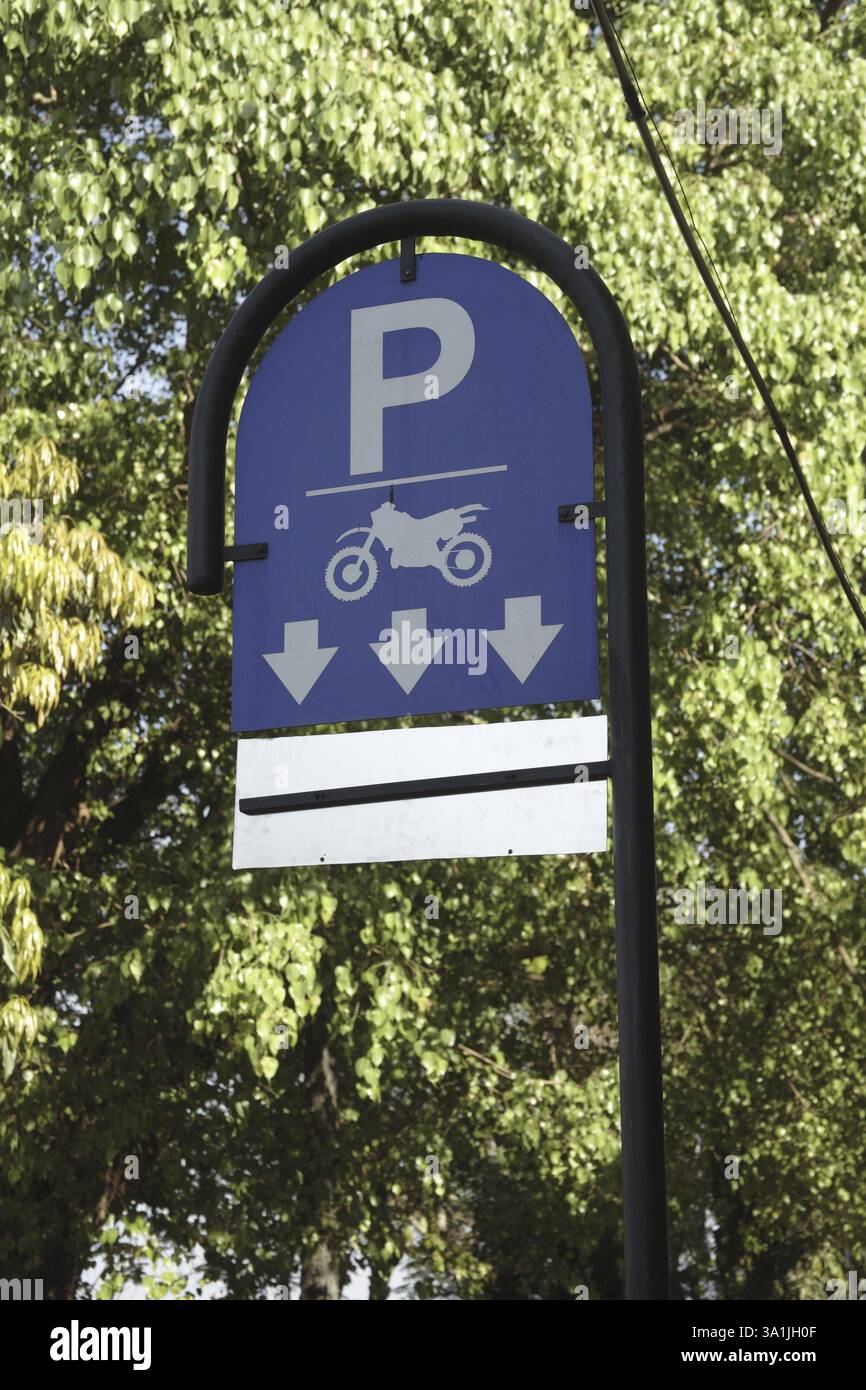 Sign board for parking motor cycles, Panjim, Panji, Goa, India, Asia ...