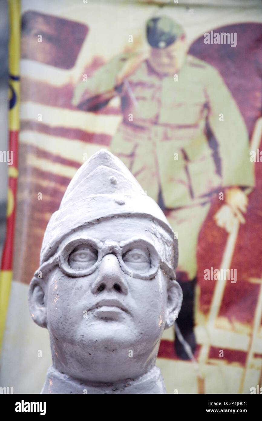 Statue of national leader and freedom fighter Netaji Subhash Chandra Bose, Bada bazaar, Calcutta ...