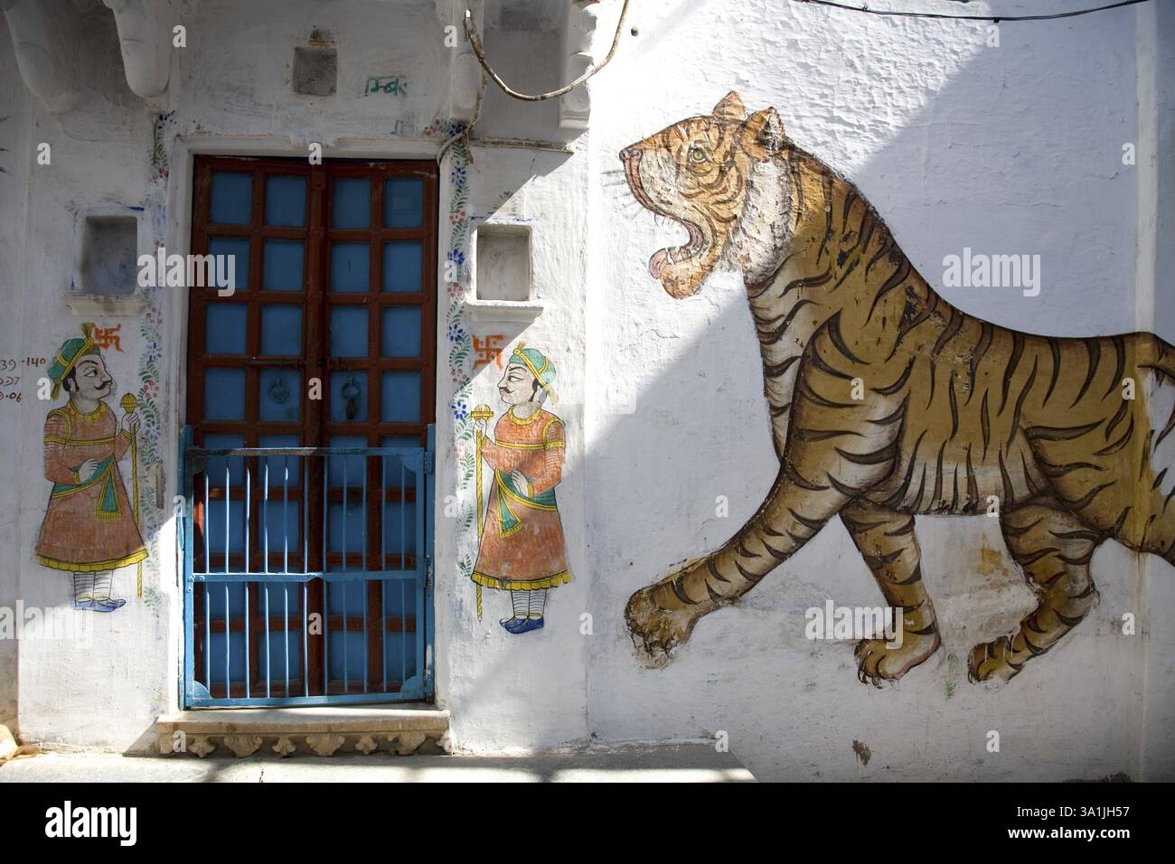 Tiger wall painting entrance door hi-res stock photography and images ...