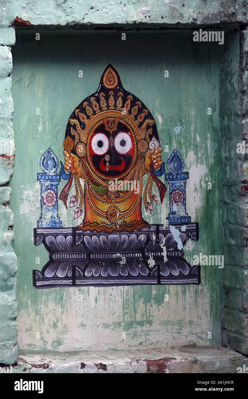 Wall painting, Puri, Orissa, India, Asia Stock Photo - Alamy