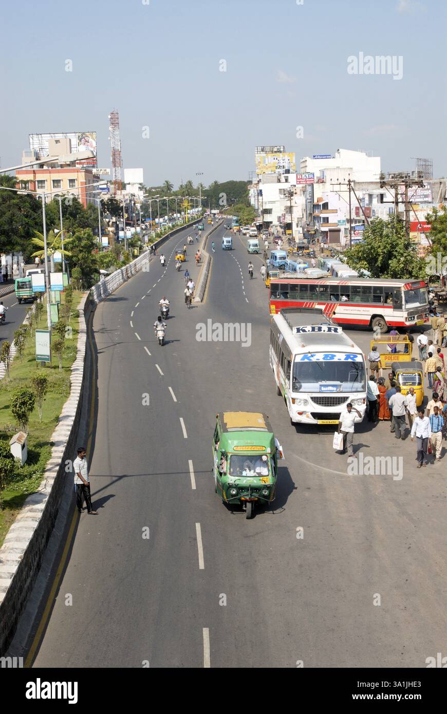Modern structures on both sides of Maraimalai Adigal Salai street ...