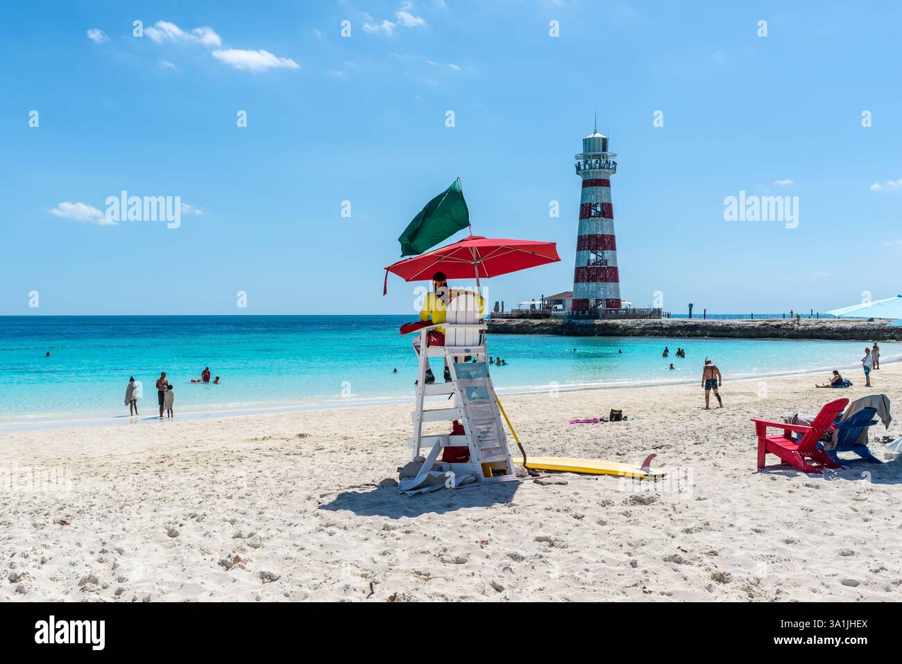 Ocean Cay MSC Marine Reserve, The Bahamas - April 6, 2024: A lifeguard ...